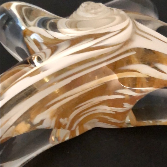 Other | Vintage Star Hand Blown Goldwhite Paperweight | Poshmark
